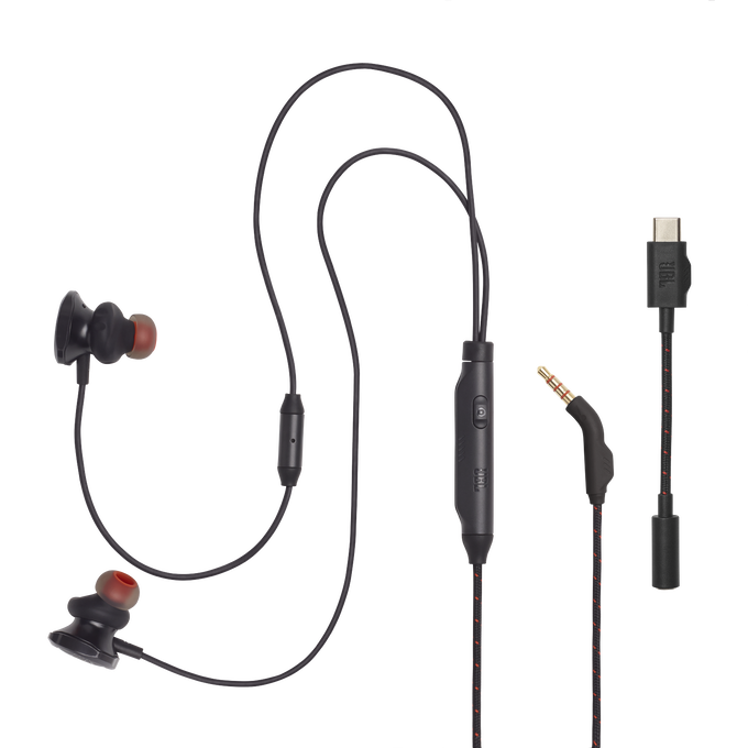 JBL Quantum 50C | Kabelgebundenes In-Ear-Gaming-Headset mit USB-C-Adapter